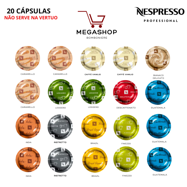 Nespresso Cápsulas para máquinas de café PROFISSIONAL Kit variado | Shopee Brasil