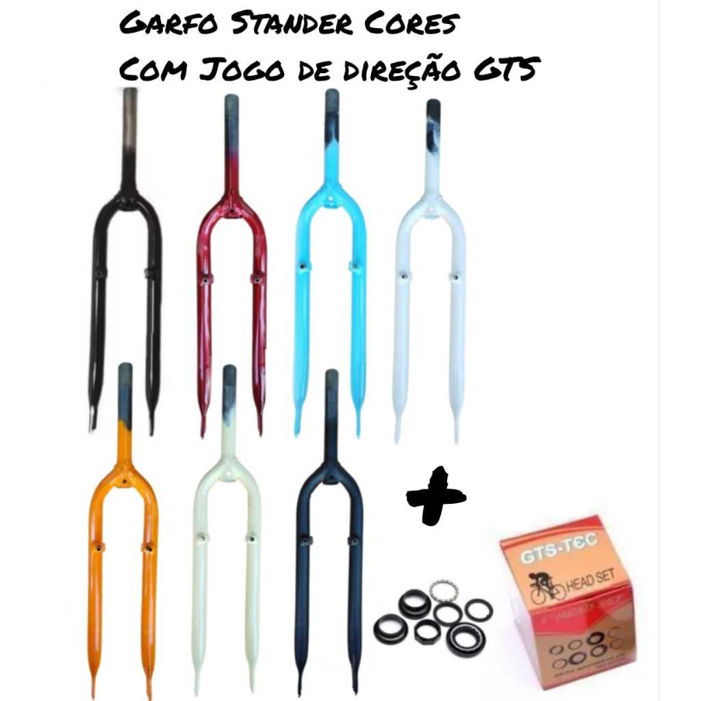 Garfo Mtb bicicleta aro 26 X 1,90 stander com direção stander GTS-TEC ...
