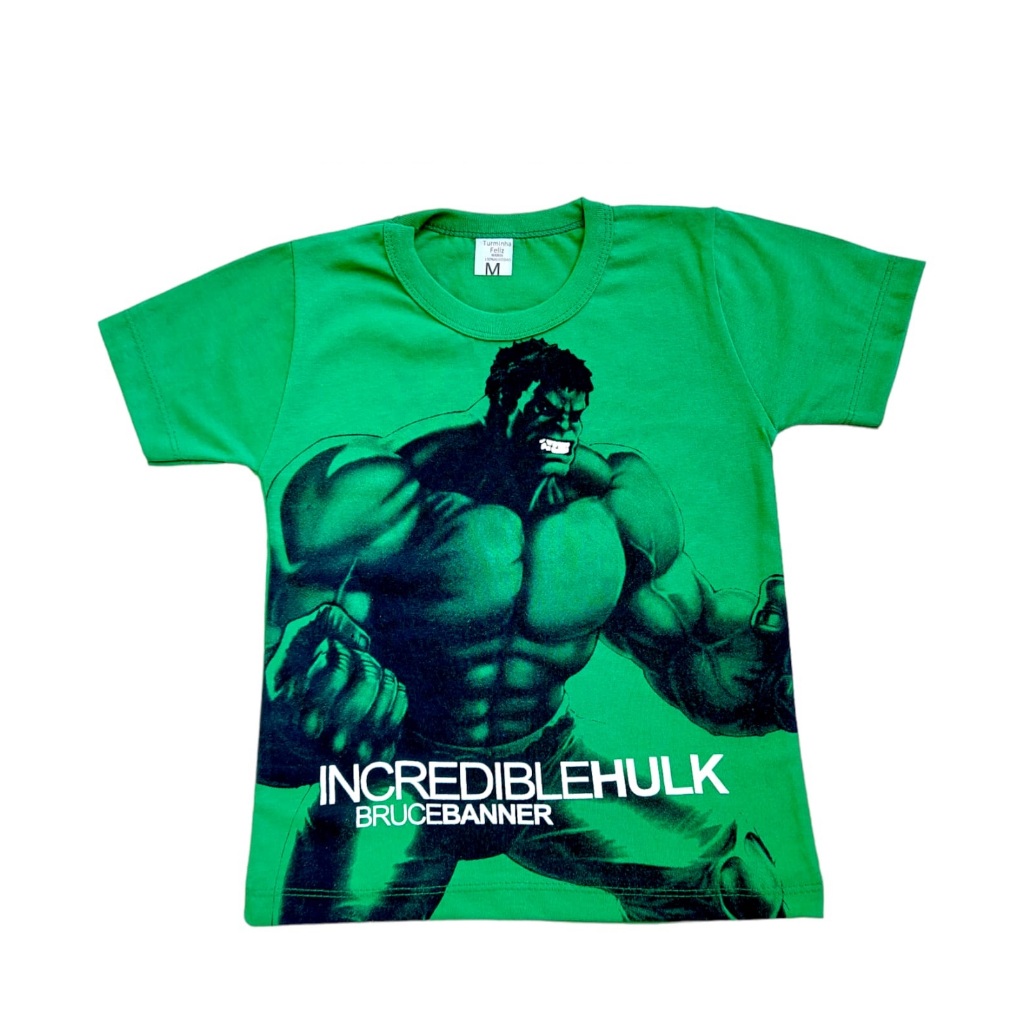 Camisa Manga CURTA Festa Casual Infantil Menino Hulk | Shopee Brasil