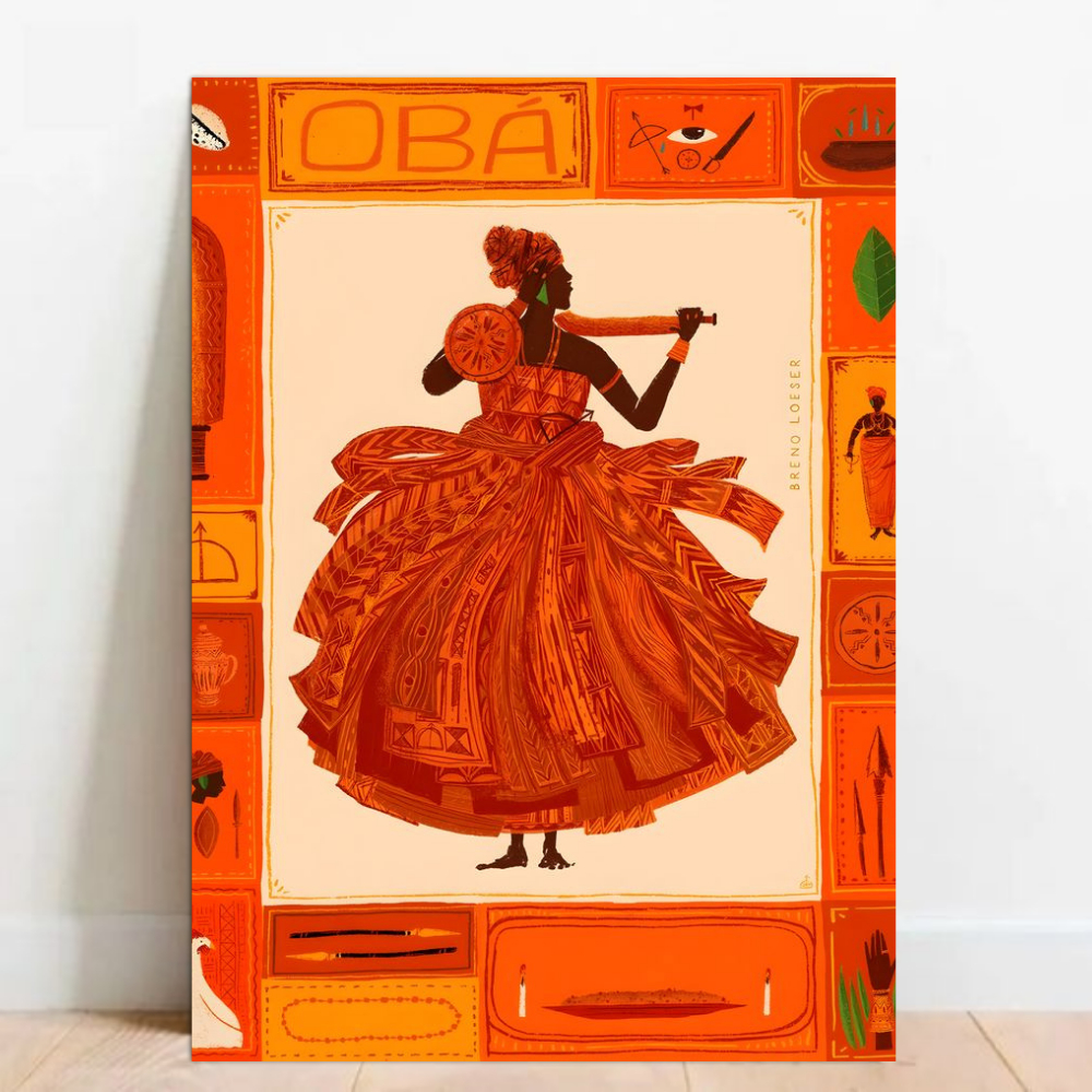 Quadro Placa Obá Yobá Yabá Orixá Umbanda Candomblé Decorativo Oxalá Com ...