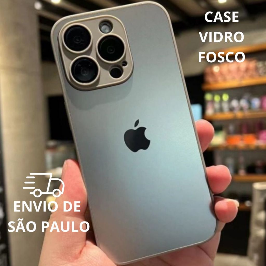 Capinha de Vidro Capa Case Iphone AG-GLASS XR/11/12/13/14/15/15 Pro Max ...