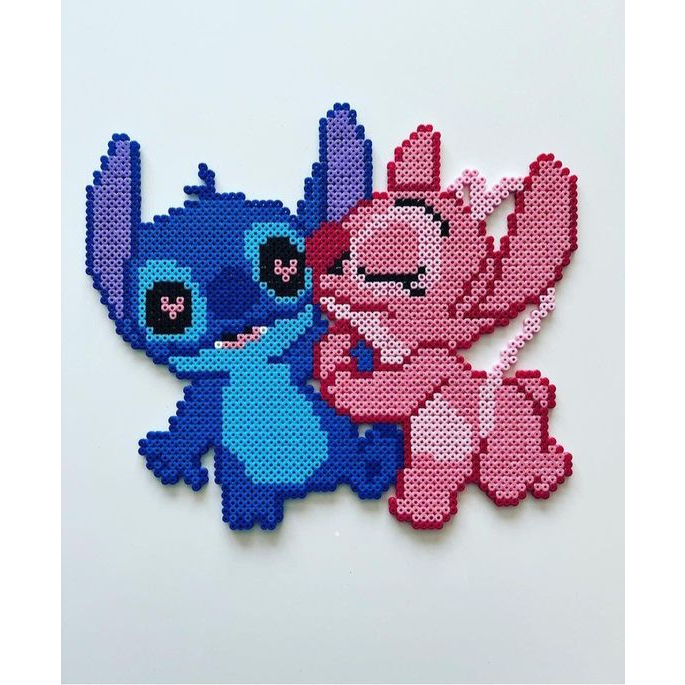 Casal Stitch e Angel em Pixel Arte (ímã / totem / Quadro) | Shopee Brasil
