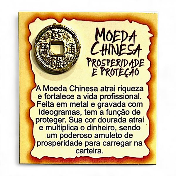 Amuleto Talisma da sorte moeda Chinesa | Shopee Brasil