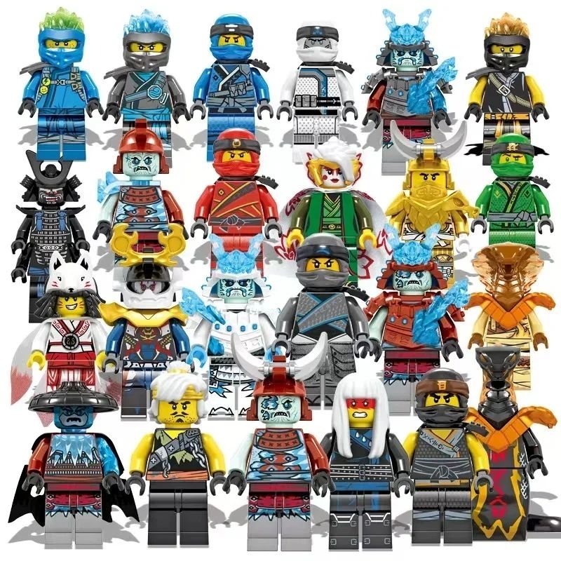 Legoe Ninjago Kit Com 24 Bonecos Blocos de Montar Ninjago ninjas ...