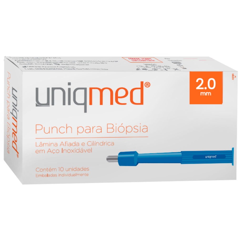 Punch Dermatológico 2 mm Estéril Caixa com 10 Unidades Uniqmed | Shopee ...