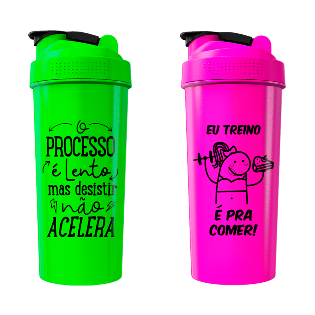 Kit 02 Coqueteleira Shaker Academia Garrafa Agua | Shopee Brasil