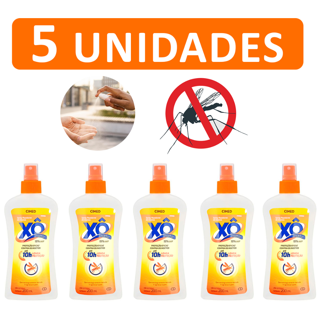 Kit 5x Repelente de Insetos Xô Inseto Spray Refrescante Repele Mosquito ...