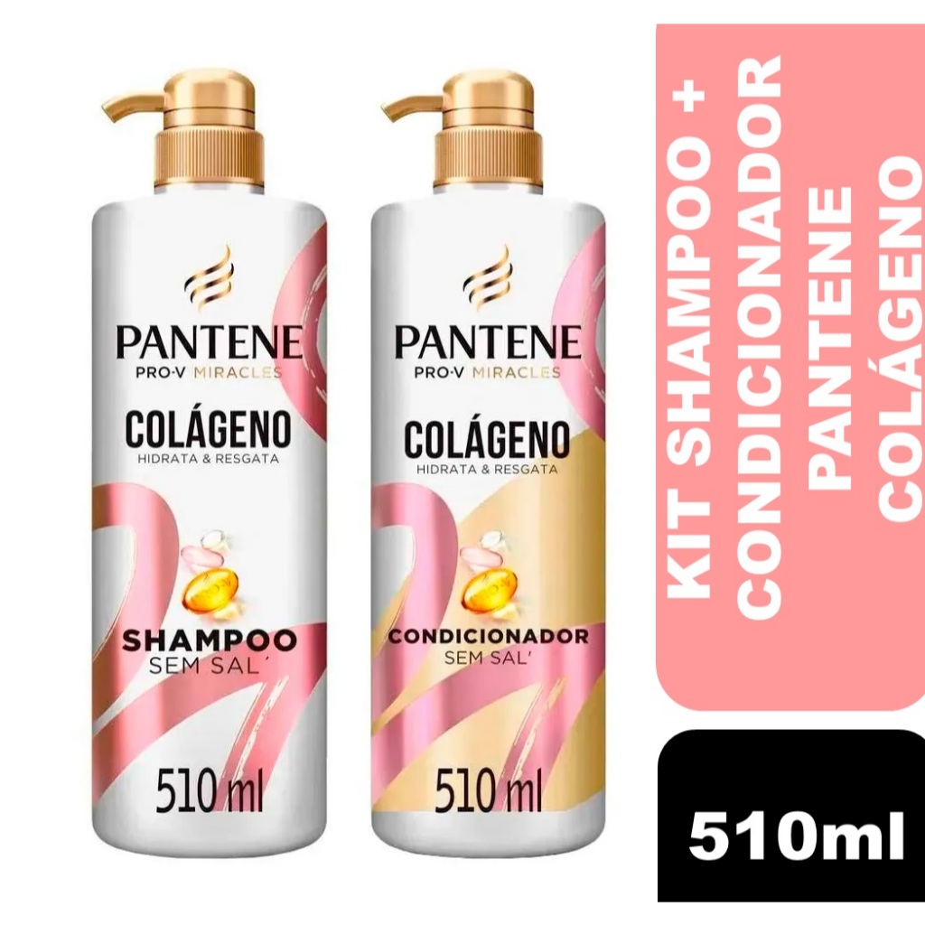 Kit Shampoo e Condicionador Pantene Colágeno 510ml | Shopee Brasil