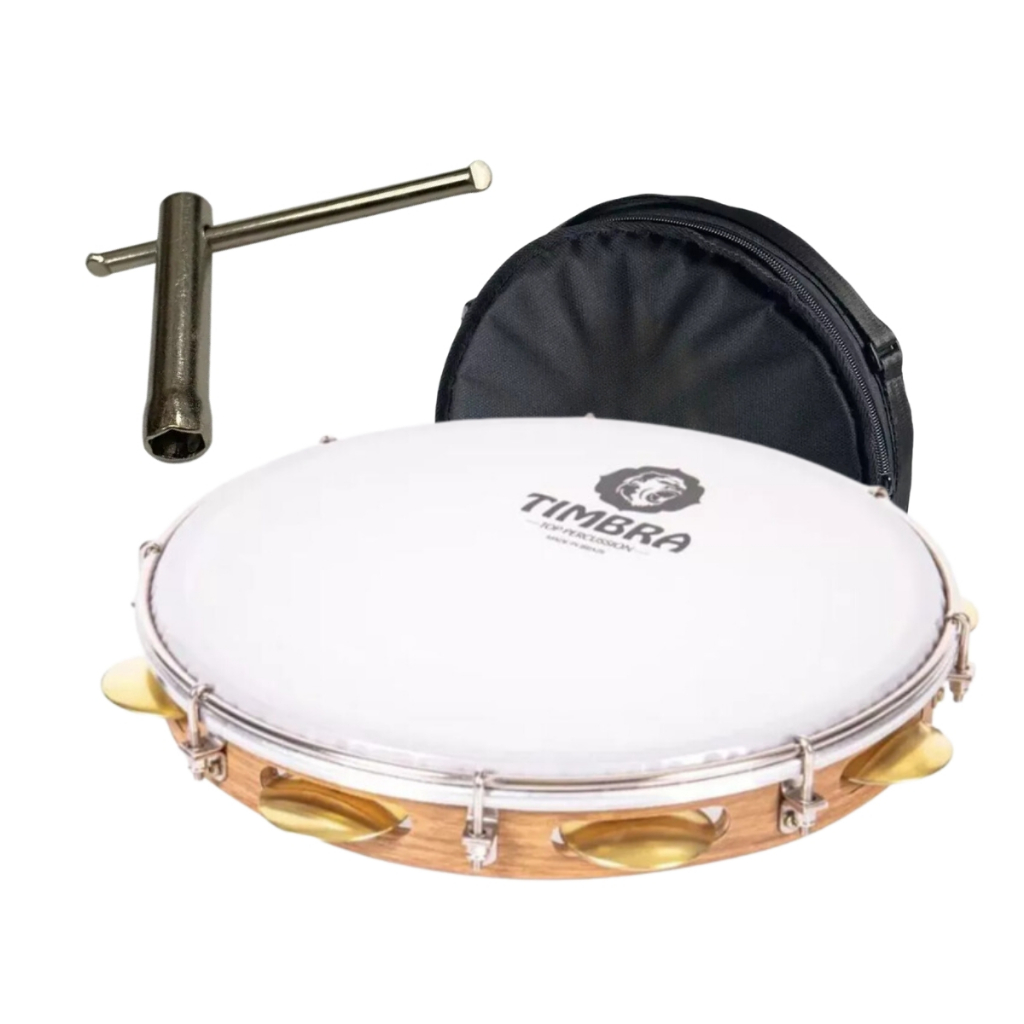 PANDEIRO TIMBRA PROFISSIONAL 11 POLEGADAS FORMICA FREIJO PELE LEITOSA C/CAPA | Shopee Brasil