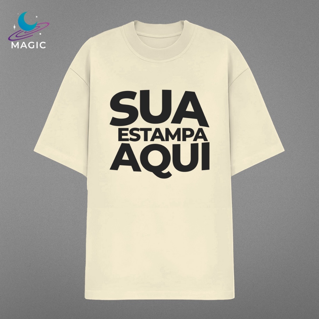 Camiseta Oversized personalizada Frente e verso Sua estampa aqui 100% ...
