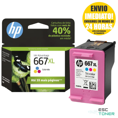 Cartucho Hp 667XL Colorido Original E Lacrado! Compatível Para ...