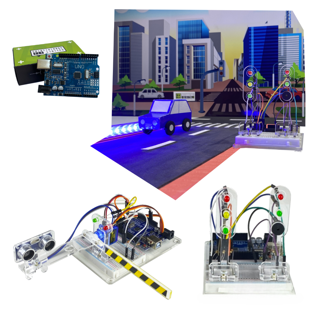 Kit Uno Para Arduino Iniciante Com Projetos Semaforo e Cancela Em Acrílico | Shopee Brasil