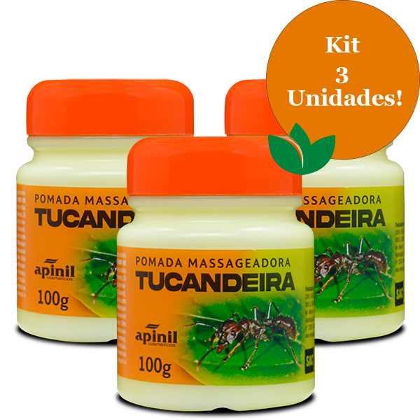 Kit 3 Unidades Pomada Massageadora TUCANDEIRA 100g APINIL | Shopee Brasil
