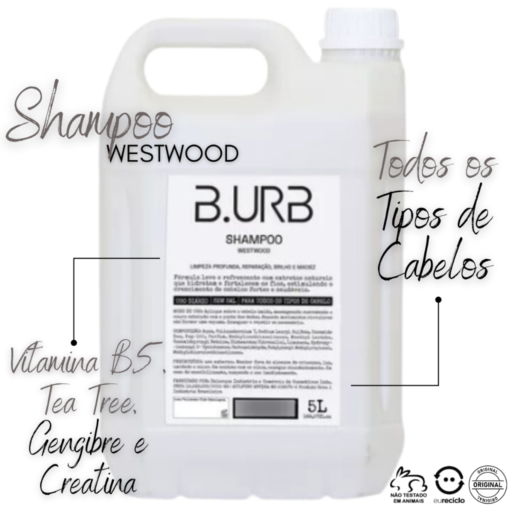 Shampoo 5 Litros Profissional Barbearia Mentol Westwood Burb | Shopee ...