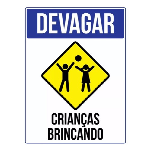 Placa devagar crianças brincando placa para trânsito crianças na rua ...