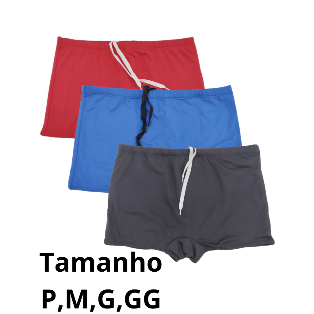 Kit C/3 Sungas Masculina forrada modelo boxer com Proteção Uv +50 com ...