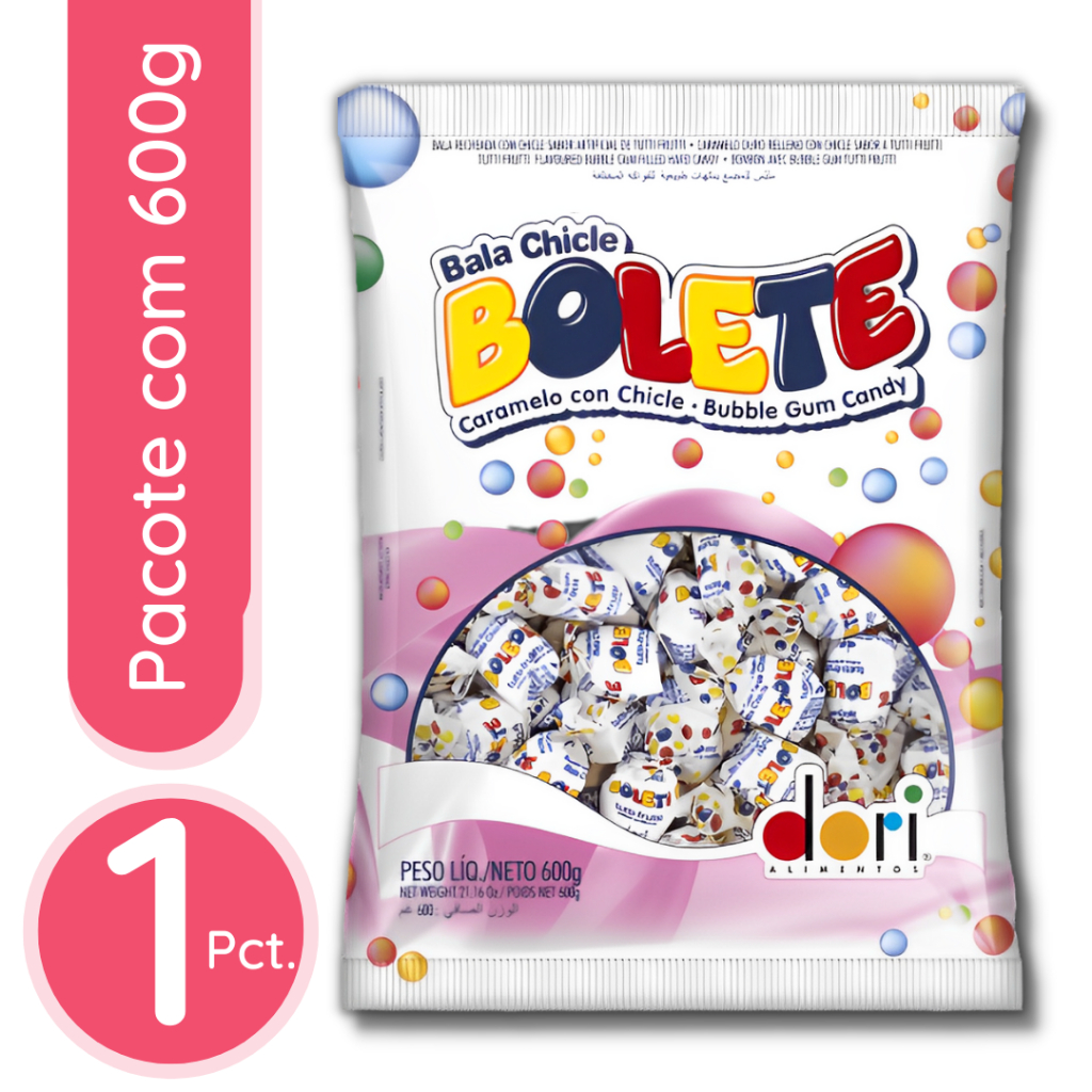 Saco de Bala Chiclete Bolete Tutti Frutti Dori 600g - 1 Unidade ...