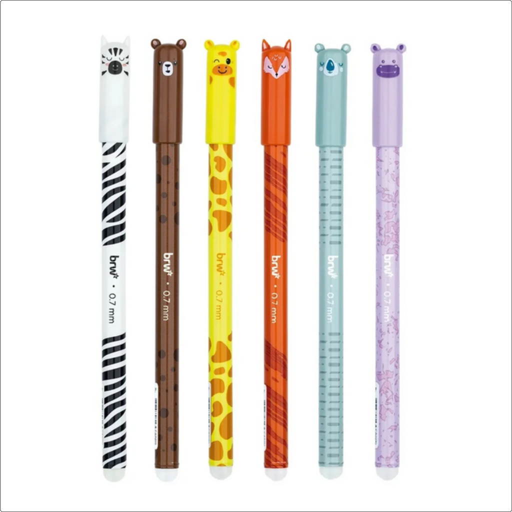 Caneta Gel Safari BRW Apagável com 6 unidades | Shopee Brasil