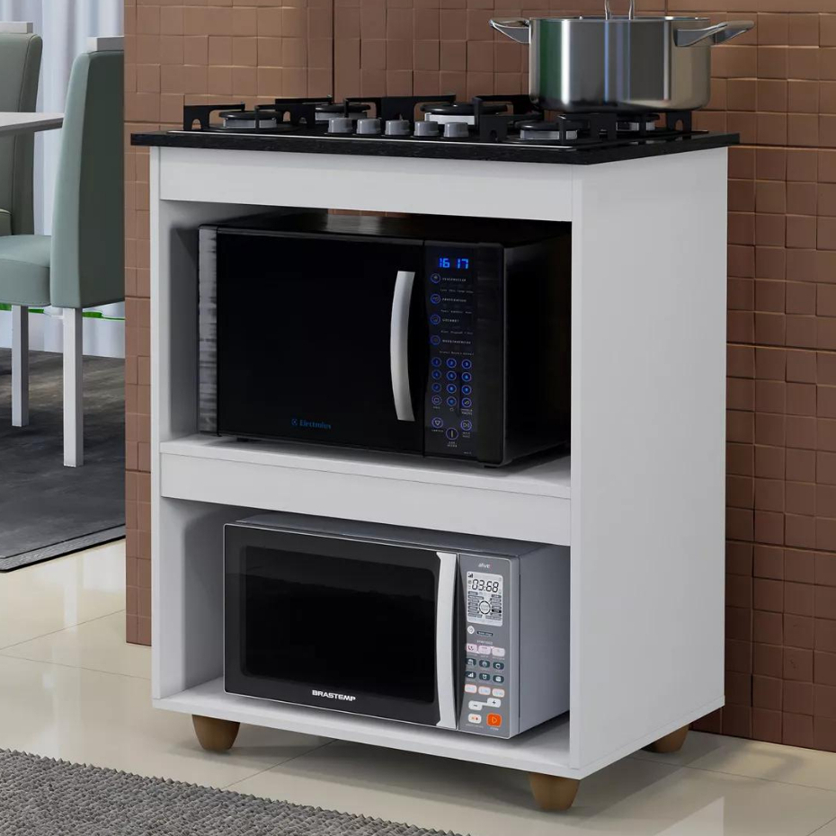 Balcão De Cozinha Para Cooktop 5 Bocas Armário Microondas Forno ...