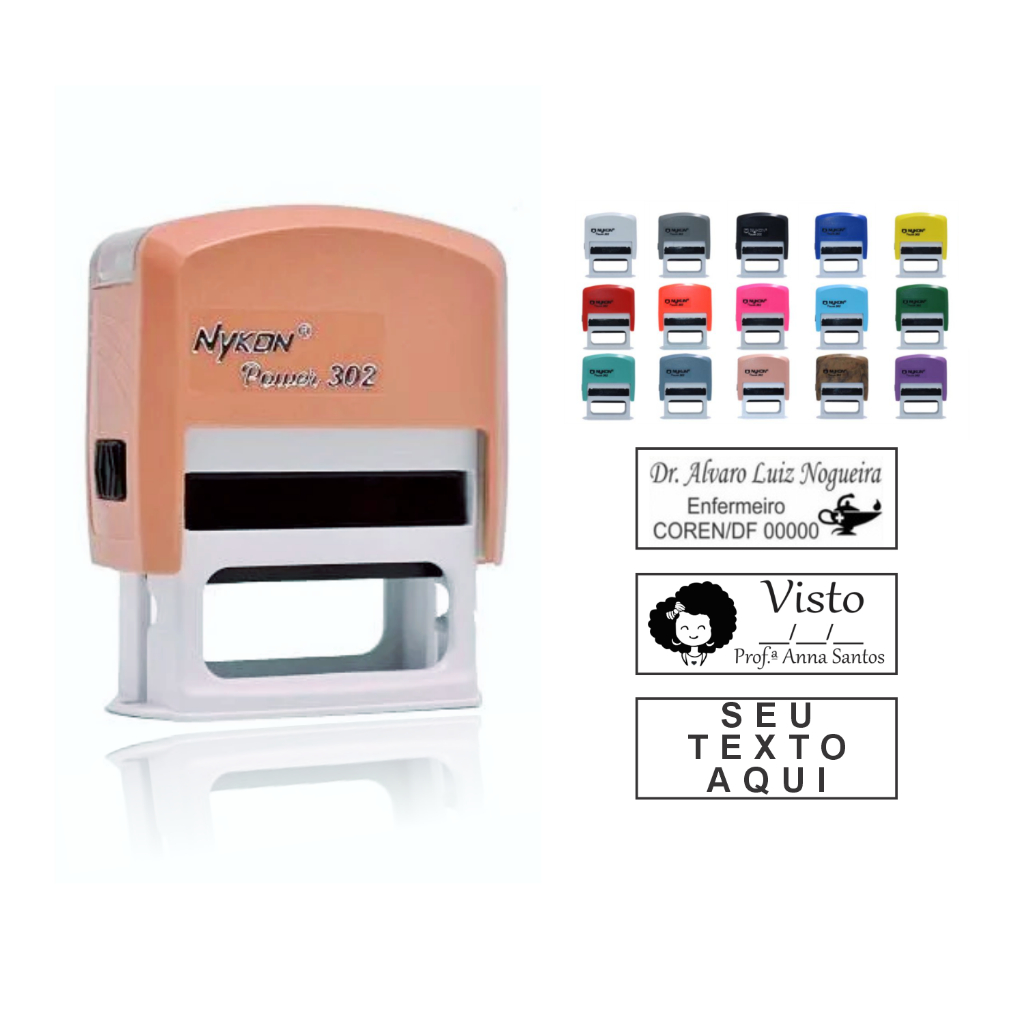 Carimbo Automático Personalizado com seus dados Profissionais!!! Modelo ...