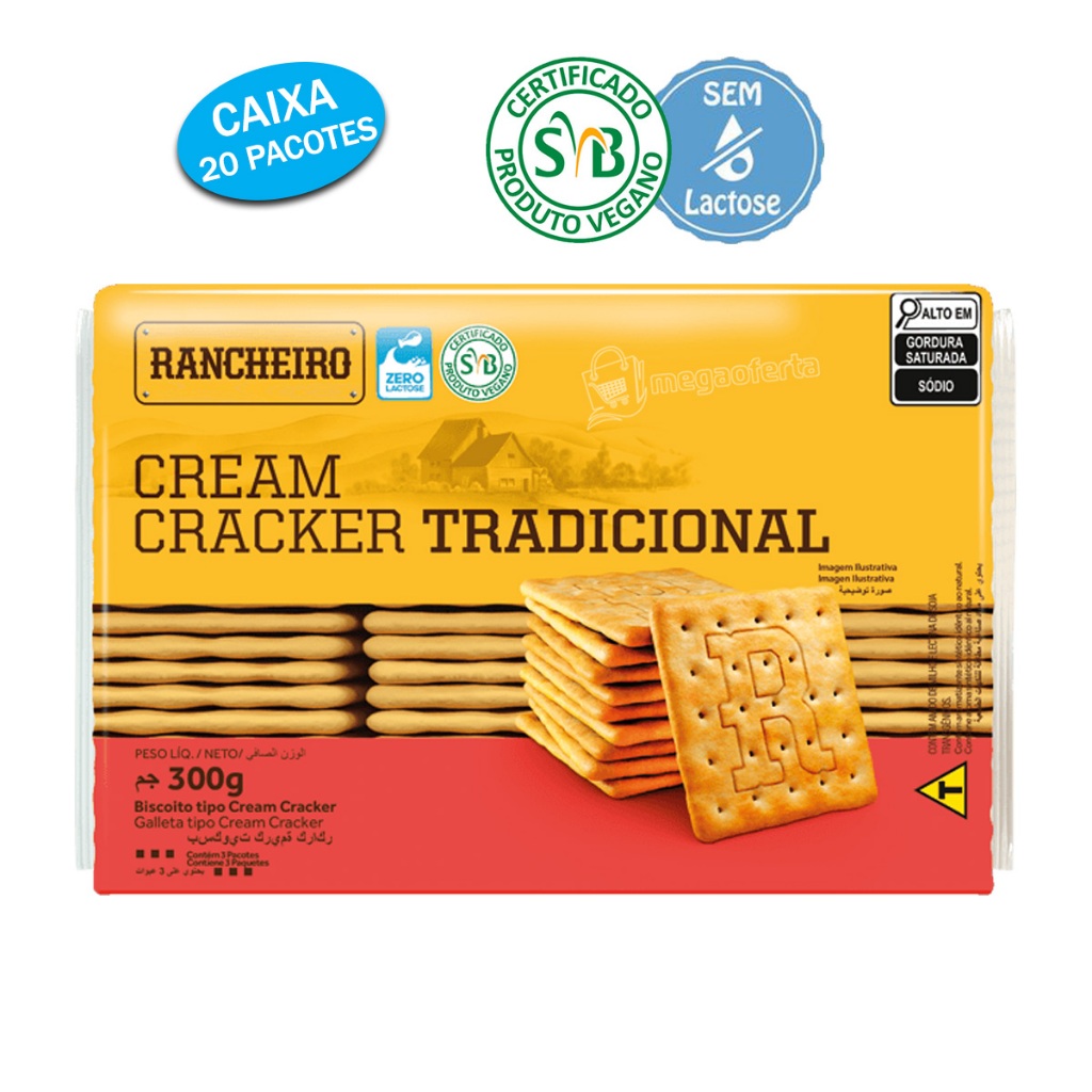 Biscoito Bolacha Salgada Cream Cracker Vegano Sem Lactose Rancheiro ...