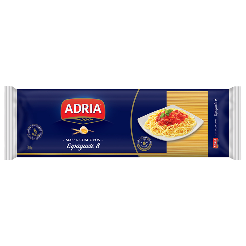 ADRIA MASSA C/ OVOS ESPAGUETE 8 500G | Shopee Brasil