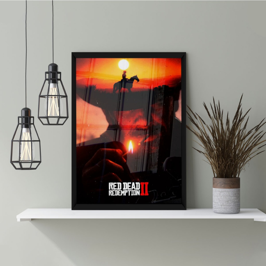 Quadro Decorativo Red Dead Redemption 2 Com Moldura e Vidro | Shopee Brasil
