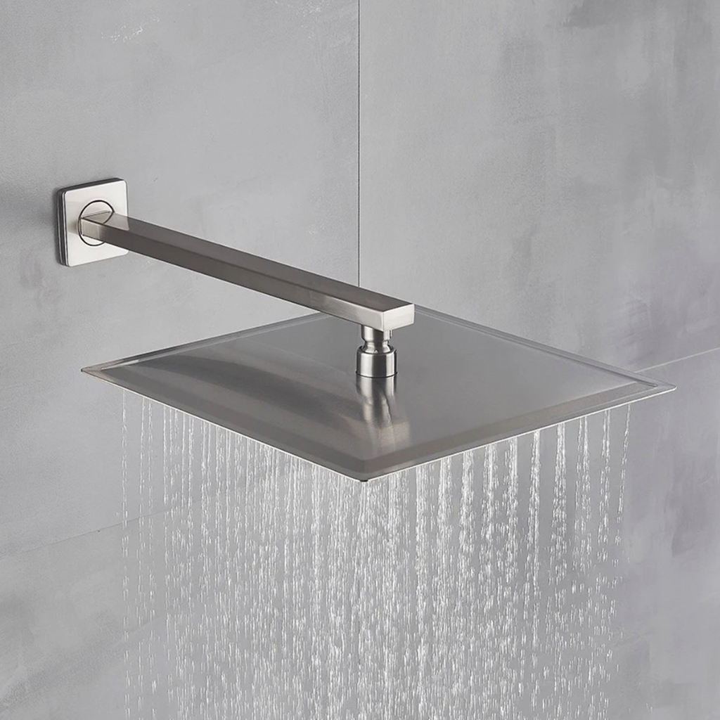 Ducha Chuveiro Inox Quadrado 20x20 Piscina Ducha Fria Solar a Gás Com ...