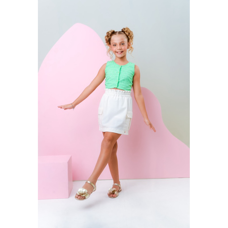 Conjunto menina com short saia (12 anos) | Shopee Brasil