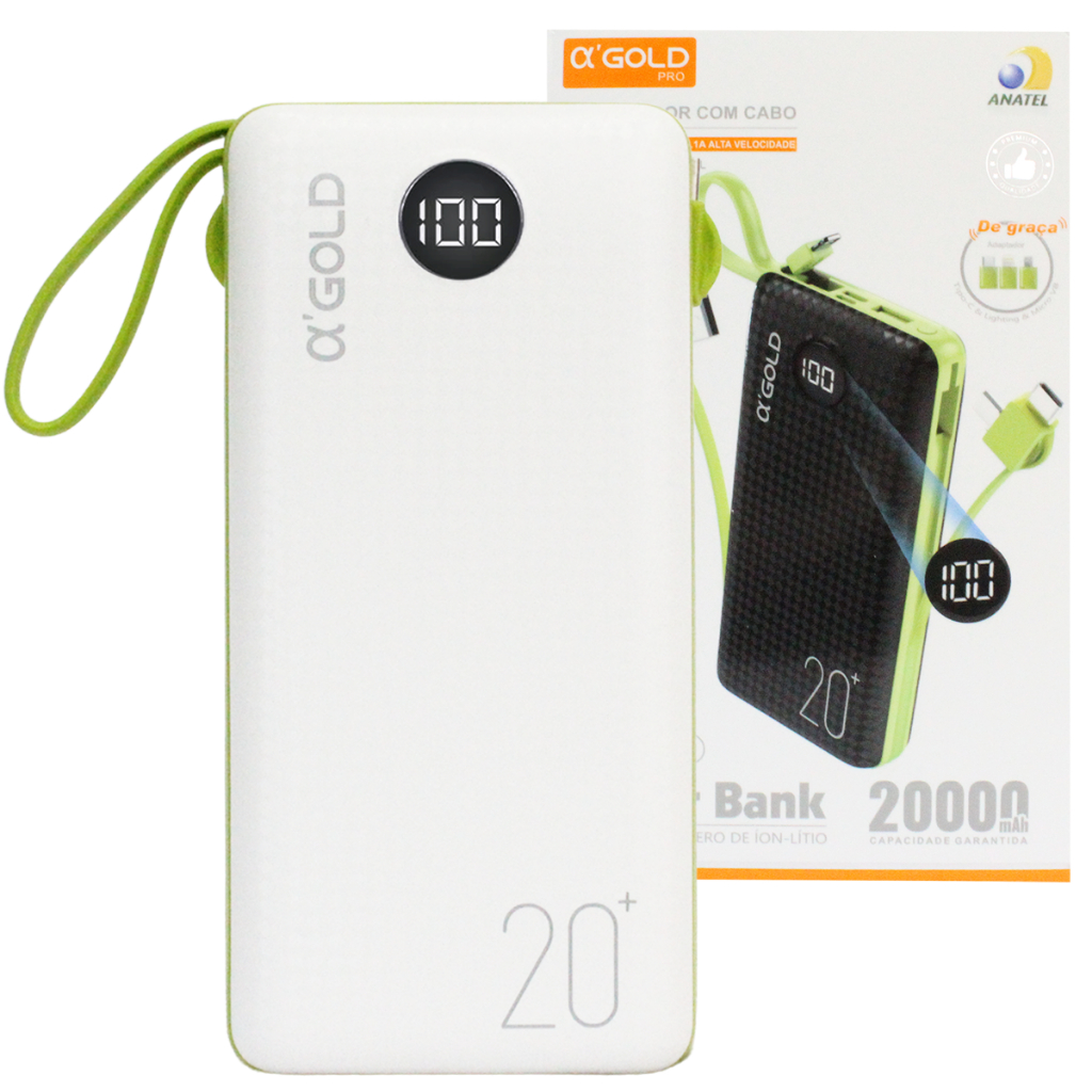 Carregador Portátil Turbo Power Bank 20000mah Original | Shopee Brasil