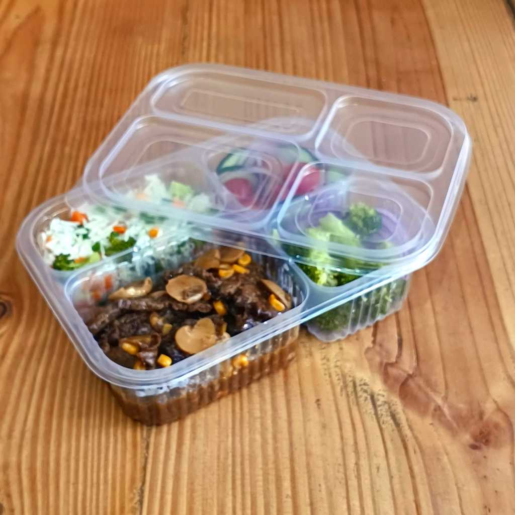 48 Marmitas 1200ml 4 Divisórias c/Tampa para Delivery Freezer e Microondas Reutilizável | Shopee ...