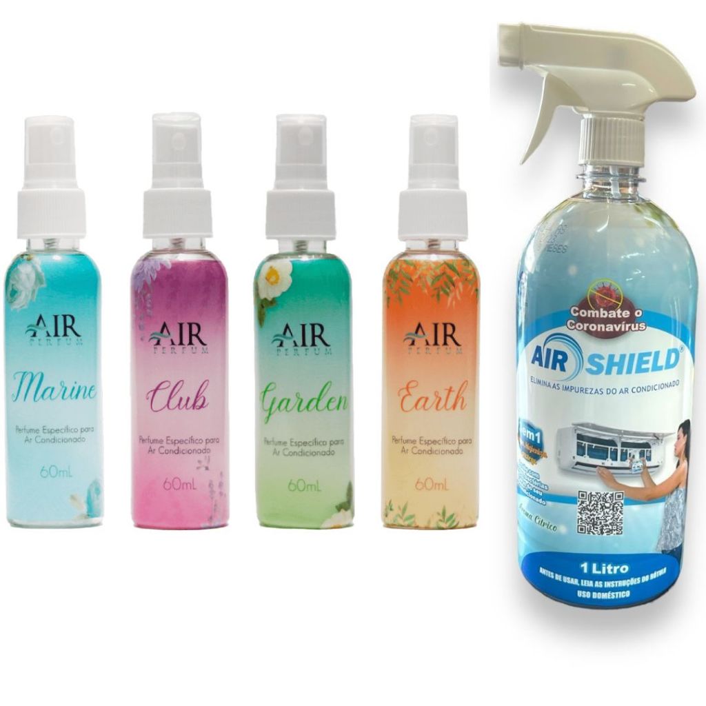 Air Shield 1L + Odorizador Air Perfum Limpeza e Perfume para Ar ...