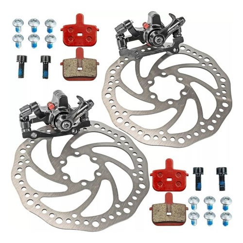 Kit Freio Disco Bike Mecânico Disco Pinça Rotor 160 Completo Dianteiro ...