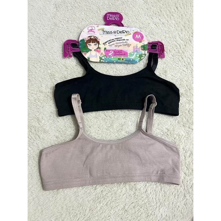 Kit Sutiã infantil , Juvenil 2 Peças Sem Bojo- Miss DelRio | Shopee Brasil