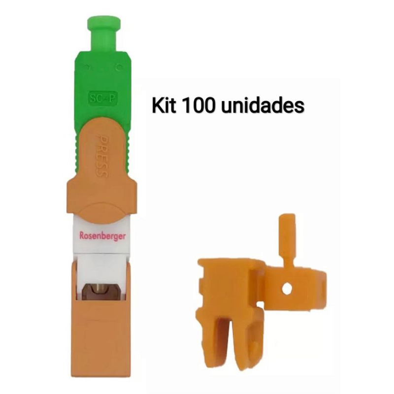 Conector de Fibra Optica Ftth Sc Apc Verde Fibra - Rosemberger - (80 ...