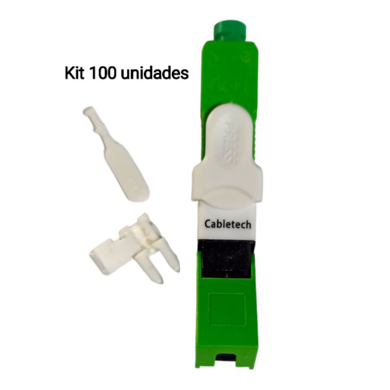 Conector De Fibra Optica Fast Sc/apc Click - Cabletech - (100 unidades) | Shopee Brasil