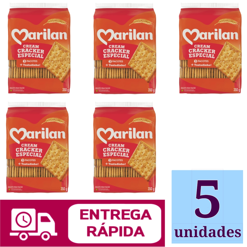 Biscoito Marilan Cream Cracker 350g - kit 5 UND | Shopee Brasil