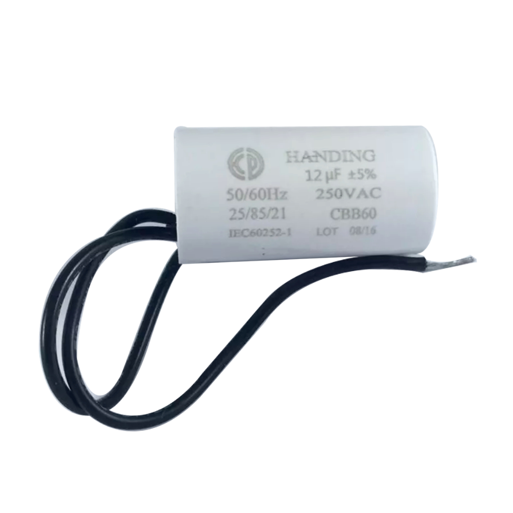 Capacitor 12uf 250v 2 Fios Para Motor Portão Elétrico | Shopee Brasil