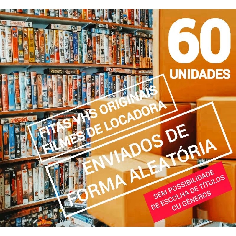 LOTE COM 60 UNIDADES FITAS VHS FILMES DE LOCADORA ORIGINAIS - ENVIO ...