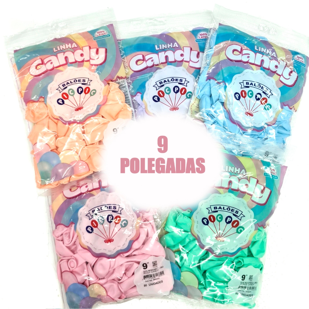 Balão PIC PIC 9 Polegadas Candy Color 50 unidades | Shopee Brasil