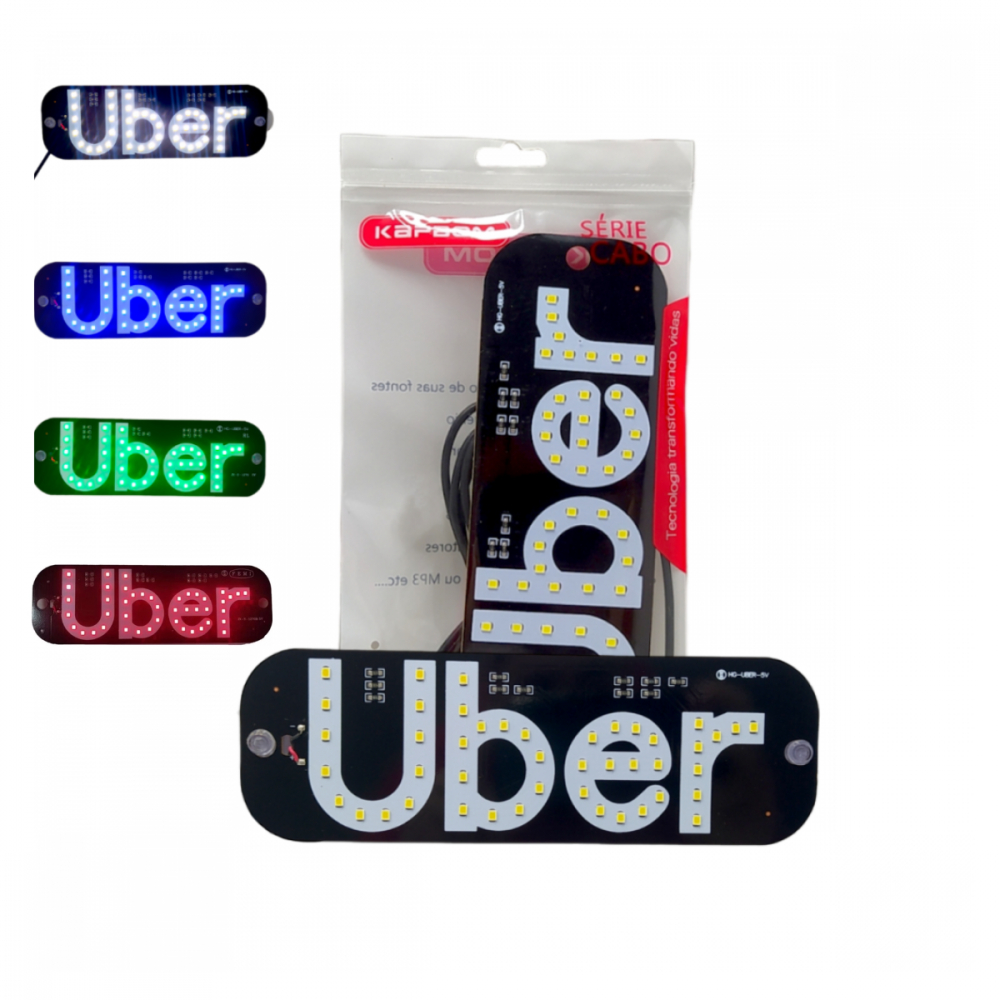 Placa UBER Painel Letreiro Luminoso LED Vidro Para-brisa | Shopee Brasil