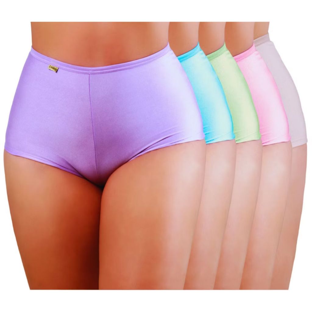 KIT 10 Calcinha Shortinho Cueca Boxer Feminina Gestante Pós Parto Lingerie Íntimo Super ...
