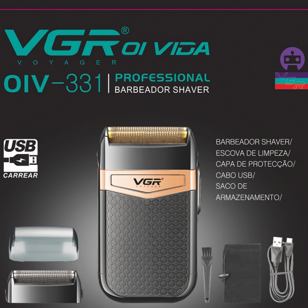 Barbeador Elétrico Profissional V-331 | VGR | Shopee Brasil