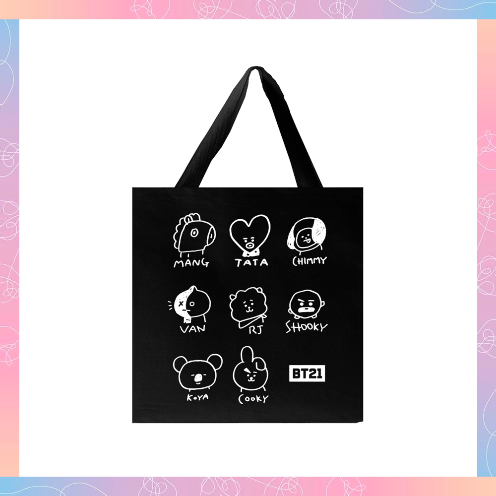 BOLSA ECOBAG BTS BT21 KPOP Tata Mang Chimmy RJ Koya Cooky Shooky Van JIMIN SUGA JIN V RM ...