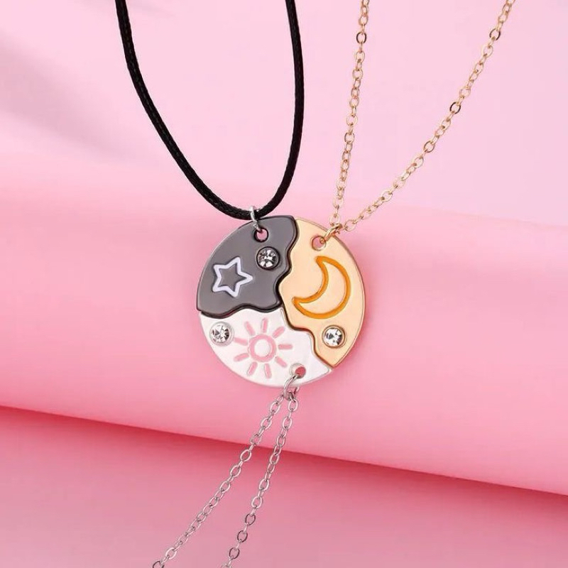 Colar Trio de Amigas BFF 3 Amigas Sol Lua e Estrela | Shopee Brasil