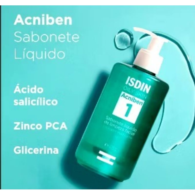 Sabonete Líquido Facial Isdin Oily Skin Acniben 1 - 416g original ...
