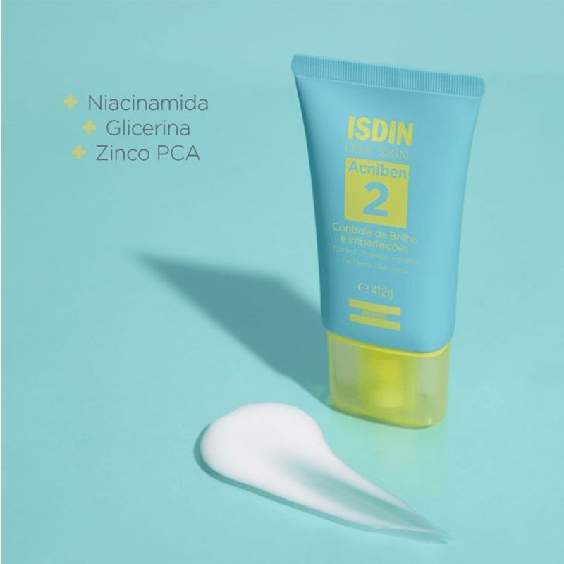 Gel Creme Facial Isdin Oily Skin Acniben 2 41,2g original validade 09 ...