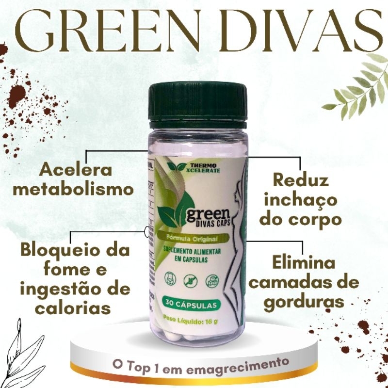 GREEN DIVAS - Suplemento Alimentar Natural 30 Cápsulas | Shopee Brasil