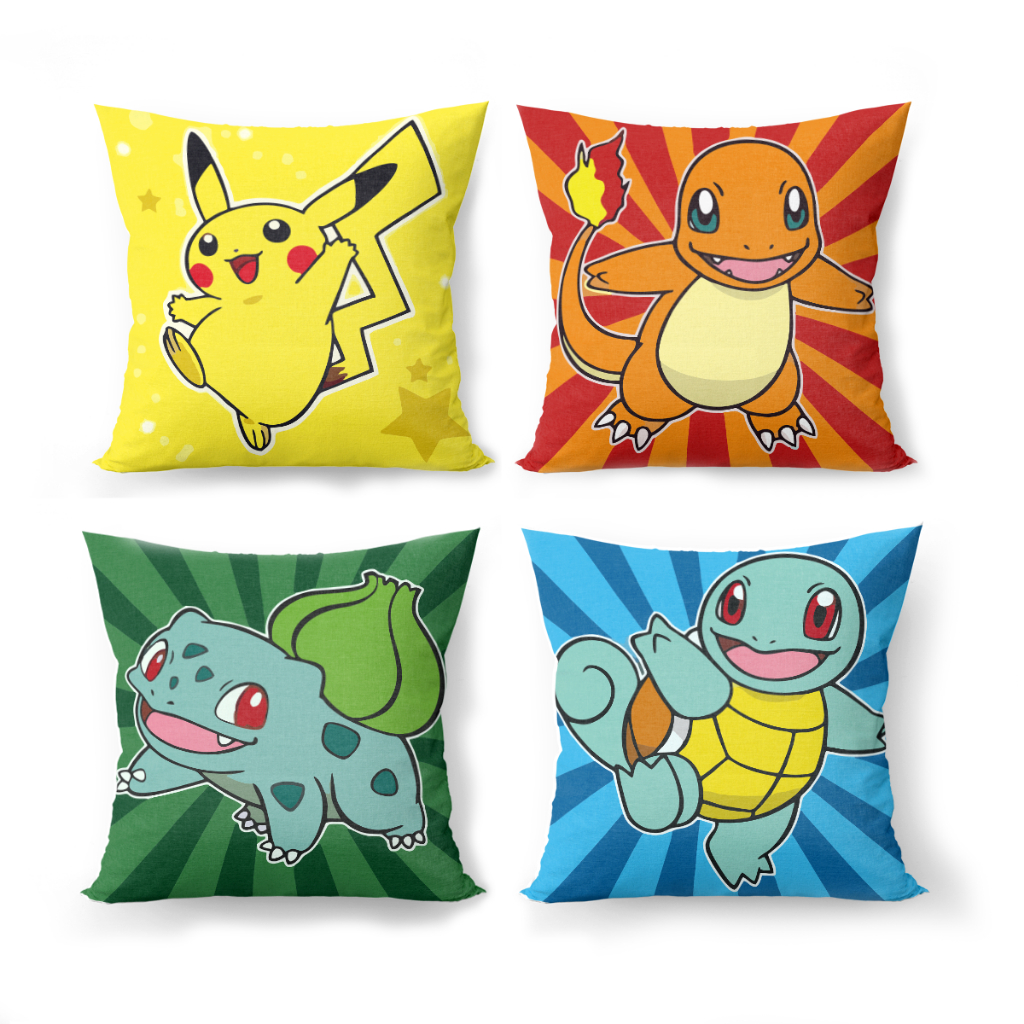 Capas de Almofadas Pokémon 01 Capa Avulsa e kit com 4 capas | Shopee Brasil
