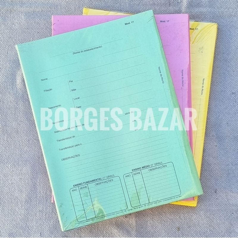 Pasta do aluno modelo 17 kit com 20 unidades - ENVIO IMEDIATO | Shopee ...
